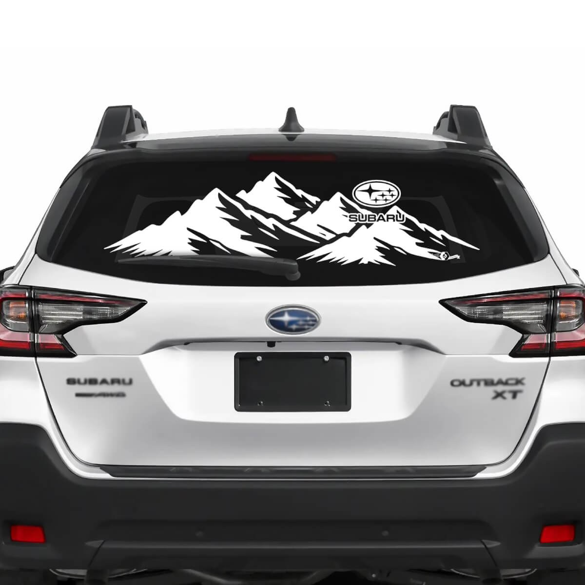Subaru Outback Rear Window Mountains Vinyl Sticker Decal Graphic