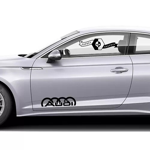 Pair Audi A5 car styling vinyl auto side skirt car sticker Racing ...