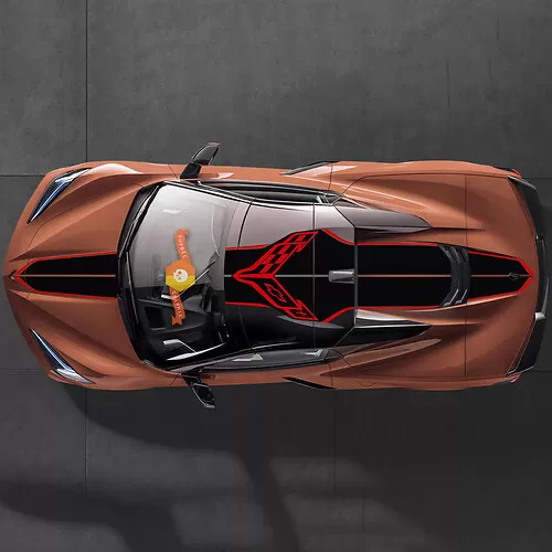 Hood Roof Rear Chevrolet C8 Corvette Stingray Z06 C8R Rally Racing Logo ...