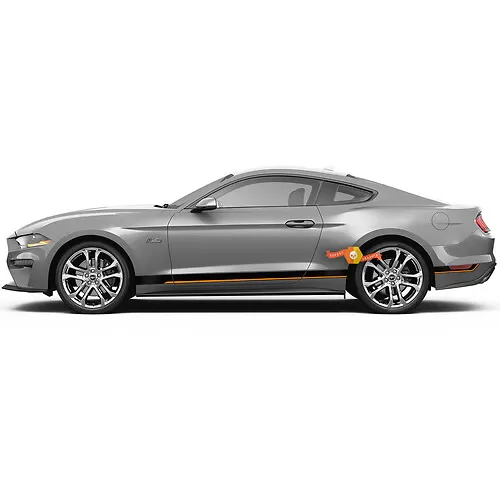 Pair Ford Mustang Mach Retro Rocker Decal Car Vehicle Vinyl Sticker ...