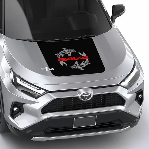 Koi fish RAV4 Hood Vinyl Decal Graphic Sticker fit to Toyota RAV4