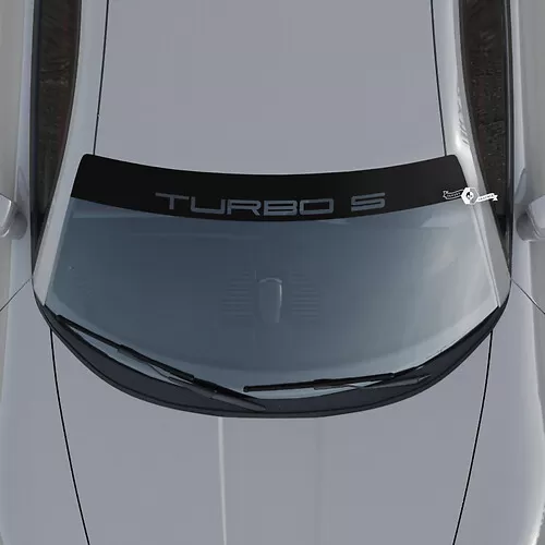 Porsche Turbo S Logo Windscreen with Background Stripes Kit Decal Sticker