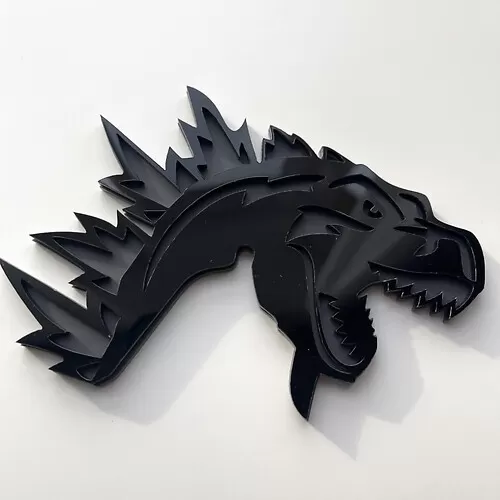 Custom 3D Badge Godzilla Angry logo Fender Badges Emblem