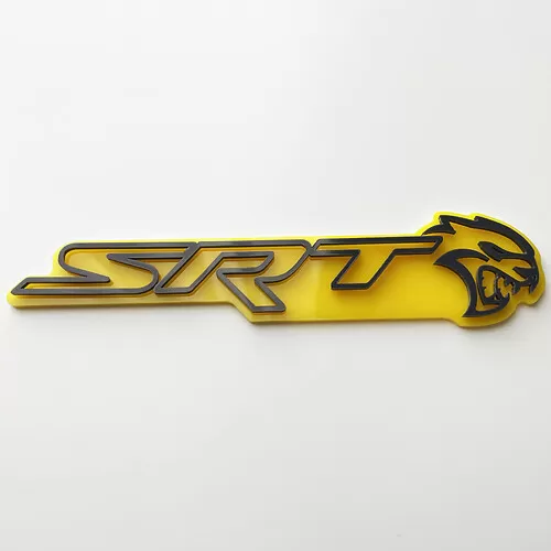 SRT 3D Badge Yellow vs Grey Fender Badges Emblem