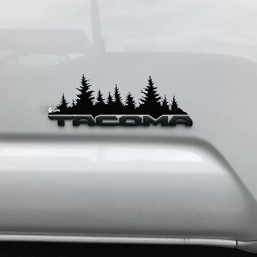 Toyota Tacoma Trees Forest Decal Sticker Over Badge Tacoma