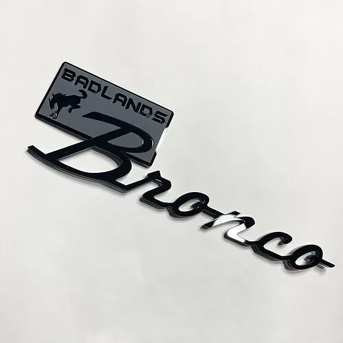 Bronco Badlands Fender Badges Tailgate Emblem 3D Badge Black vs Grey