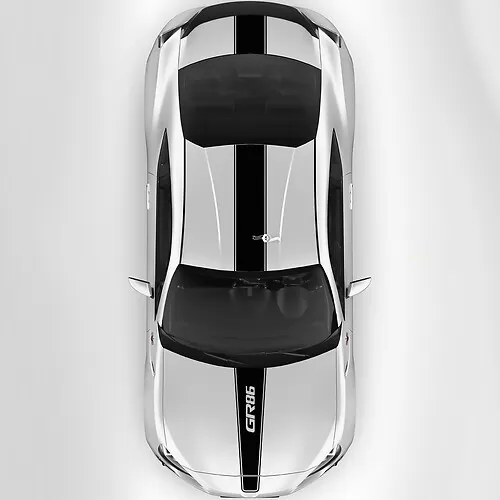 Toyota GR86 Hood Roof Trunk Racing Stripes Graphics Decals Stickers