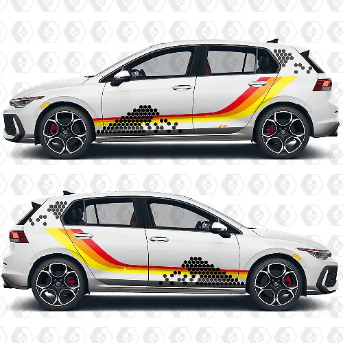 Custom Racing Graphics Vinyl Decals Stickers for VW Volkswagen Golf