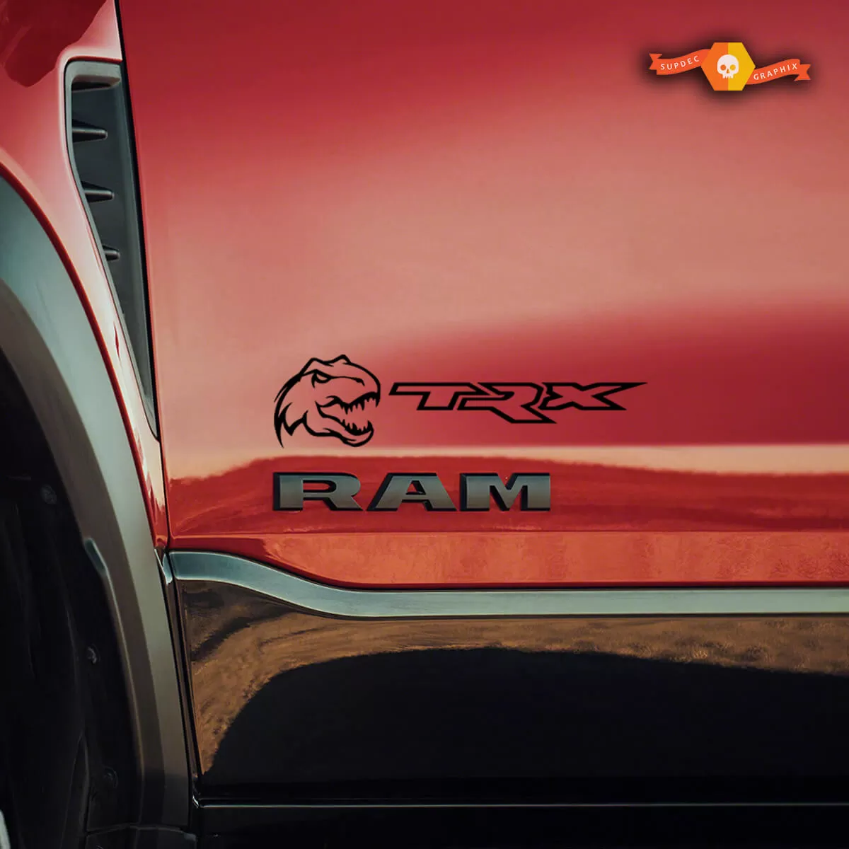 2x Small Dodge Ram Rebel 2022+ 1500 TRX Dinosaurs T-Rex TRX Truck Vinyl ...