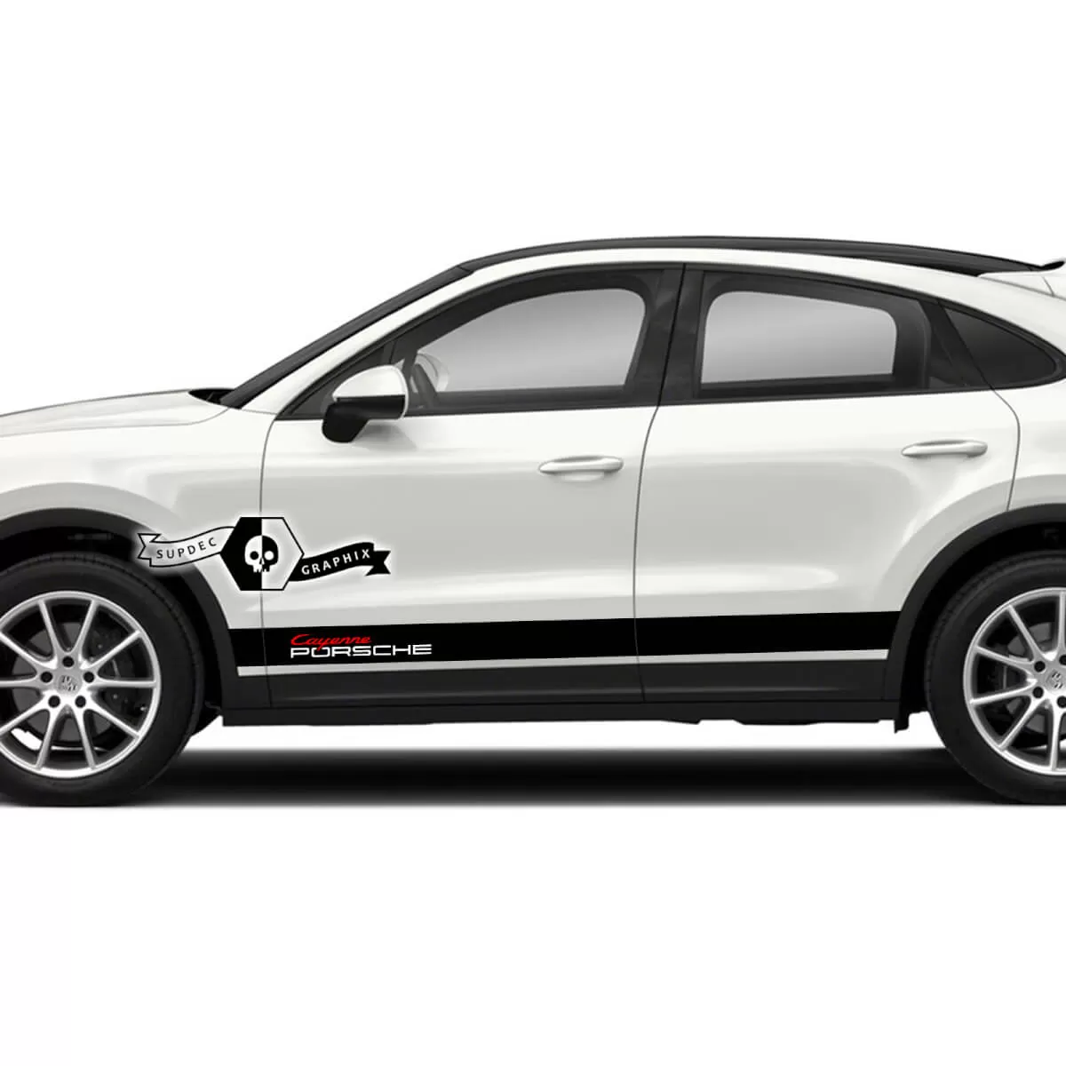 2x Porsche 2023 Porsche Cayenne Rocker Panel Side Stripes Doors Decals ...