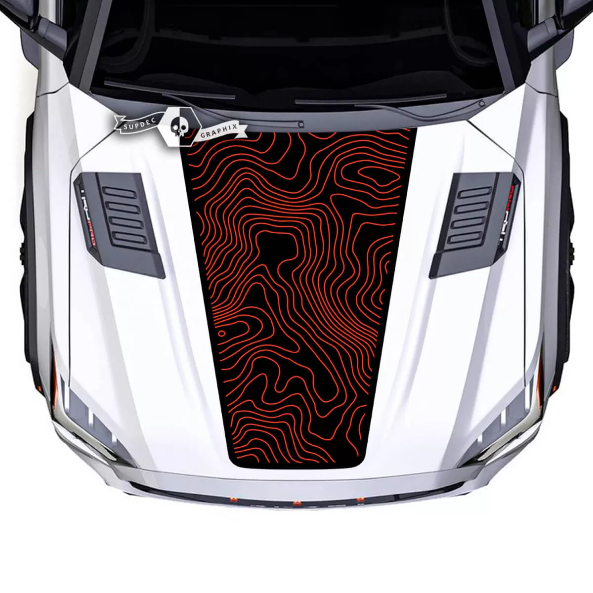 Toyota Sequoia Hood Topographic Map Vinyl Stickers Decal fit to Toyota ...